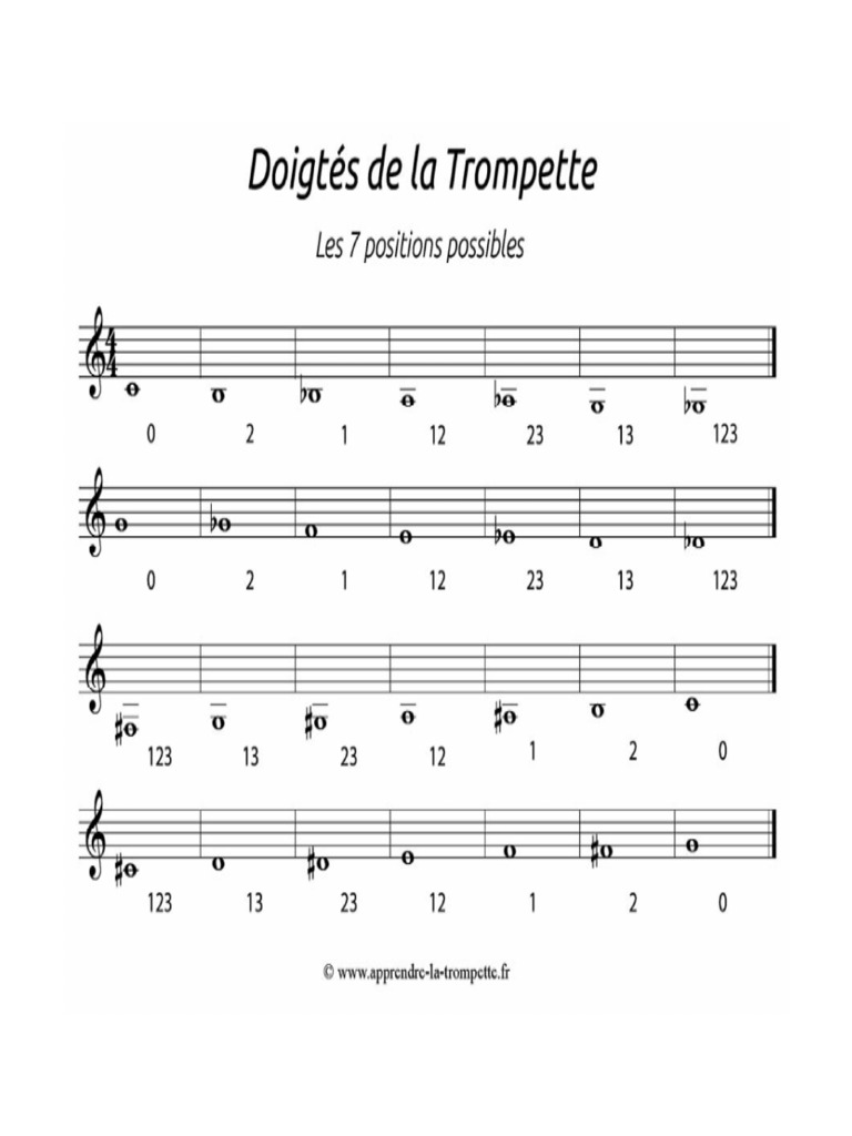 Doigtes Trompette 7 Positions | PDF