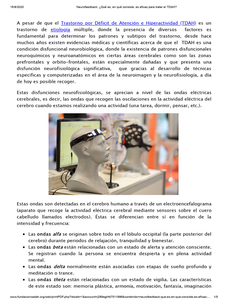 Neurofeedback ¿qué Es En Qué Consiste Es Eficaz Para Tratar El Tdah