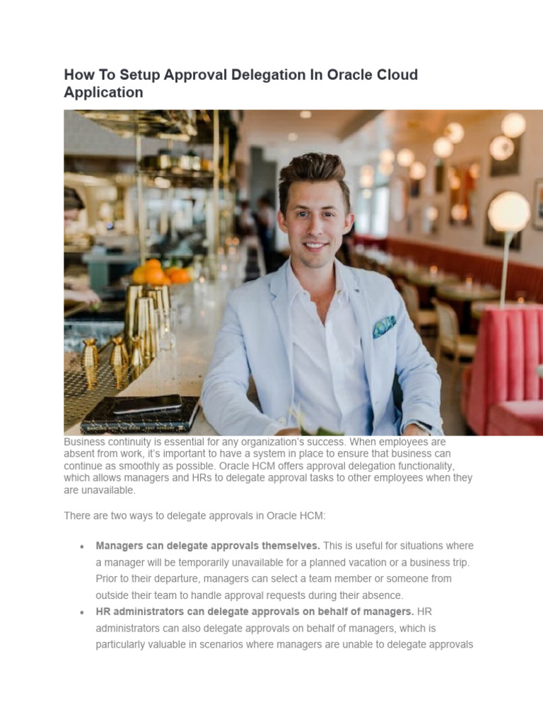 Oracle How To Setup Approval Delegation in Oracle Cloud Application | PDF | Computing | Business