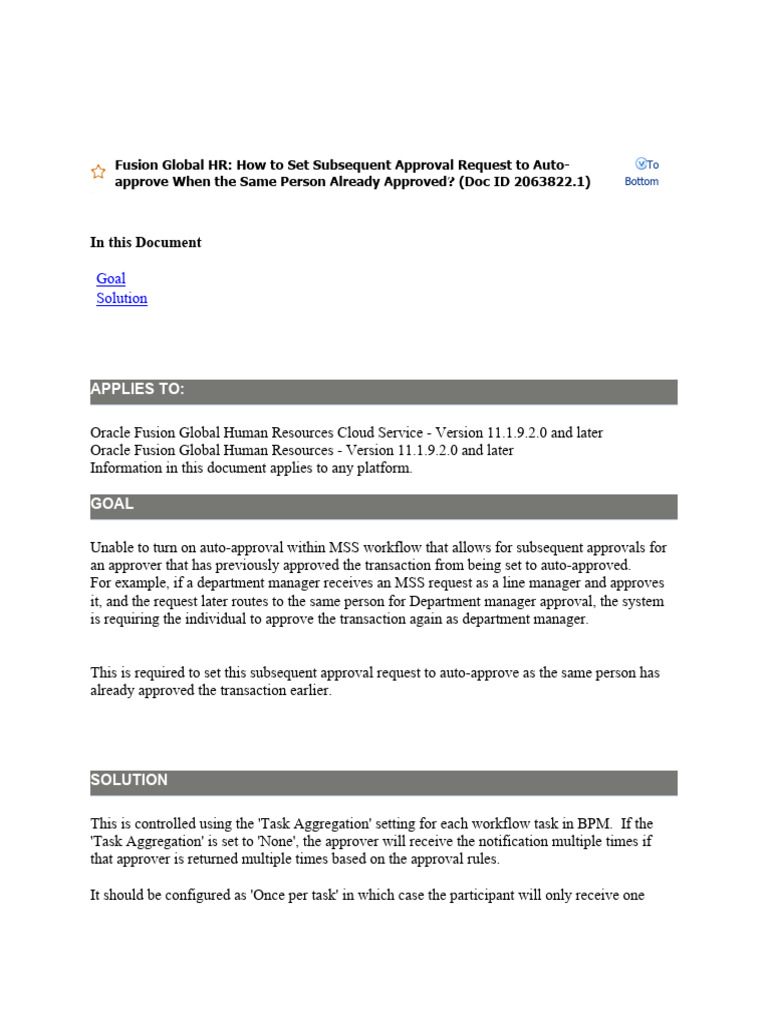 Oracle How To Set Subsequent Approval Request To Auto-Approve When The ...