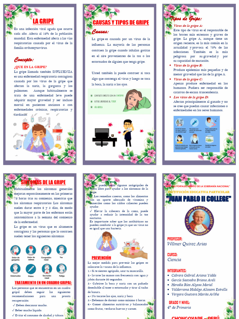 Tripticos de Lugares Turisticos | PDF | Influenza | Virus de la influenza A