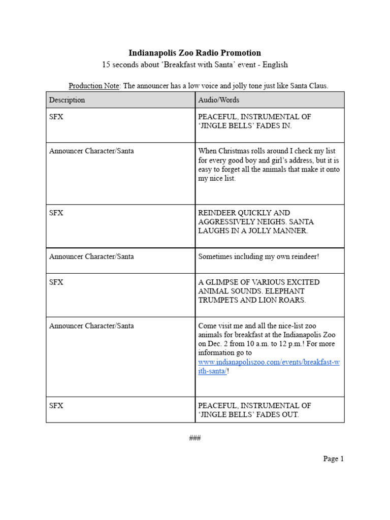 15 Second Radio Script | PDF