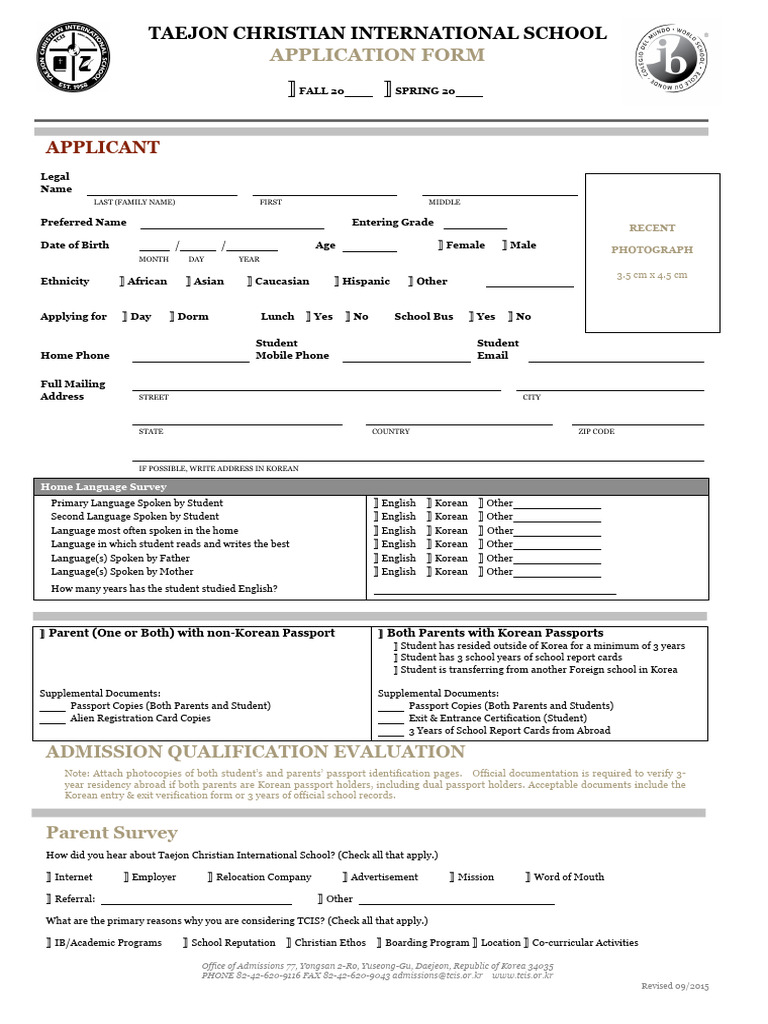 TCIS Application Form | Download Free PDF | Passport | South Korea