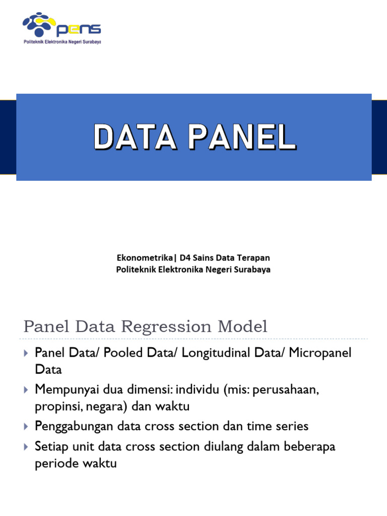 M9 Data Panel | PDF | Metode & Bahan Ajar | Sains & Matematika