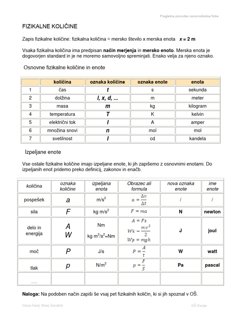 Kolicine in Merjenje | PDF
