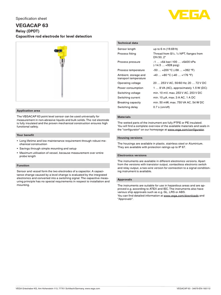 en Vegacap 63 Relay (DPDT) | PDF | Relay | Capacitor