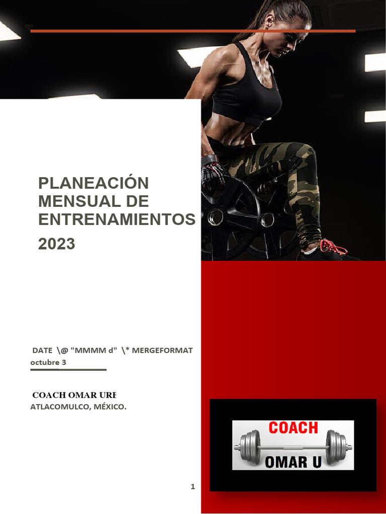 programacion | PDF | Entrenamiento con pesas | Entrenamiento de fuerza