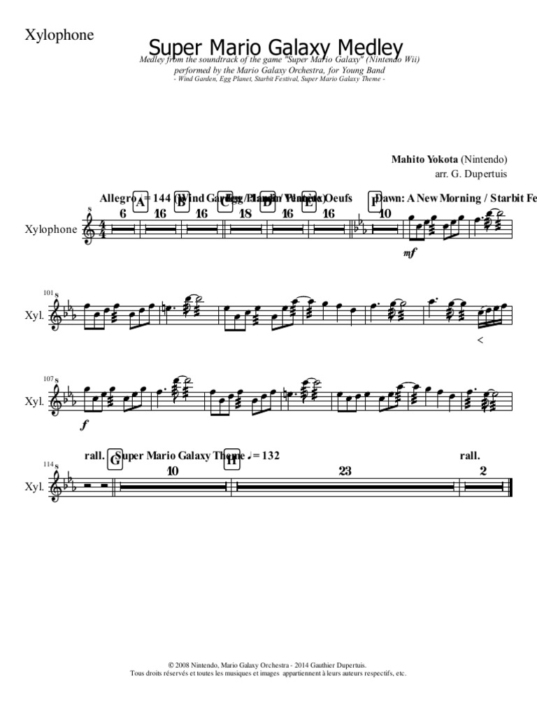Super Mario Galaxy Xylophone Medley | PDF | Nintendo Games | Nintendo ...