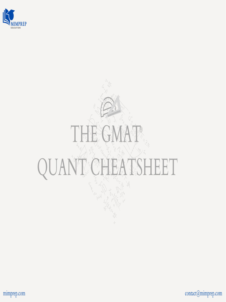 The Quant Cheatsheet by MIM Prep | PDF | Computers