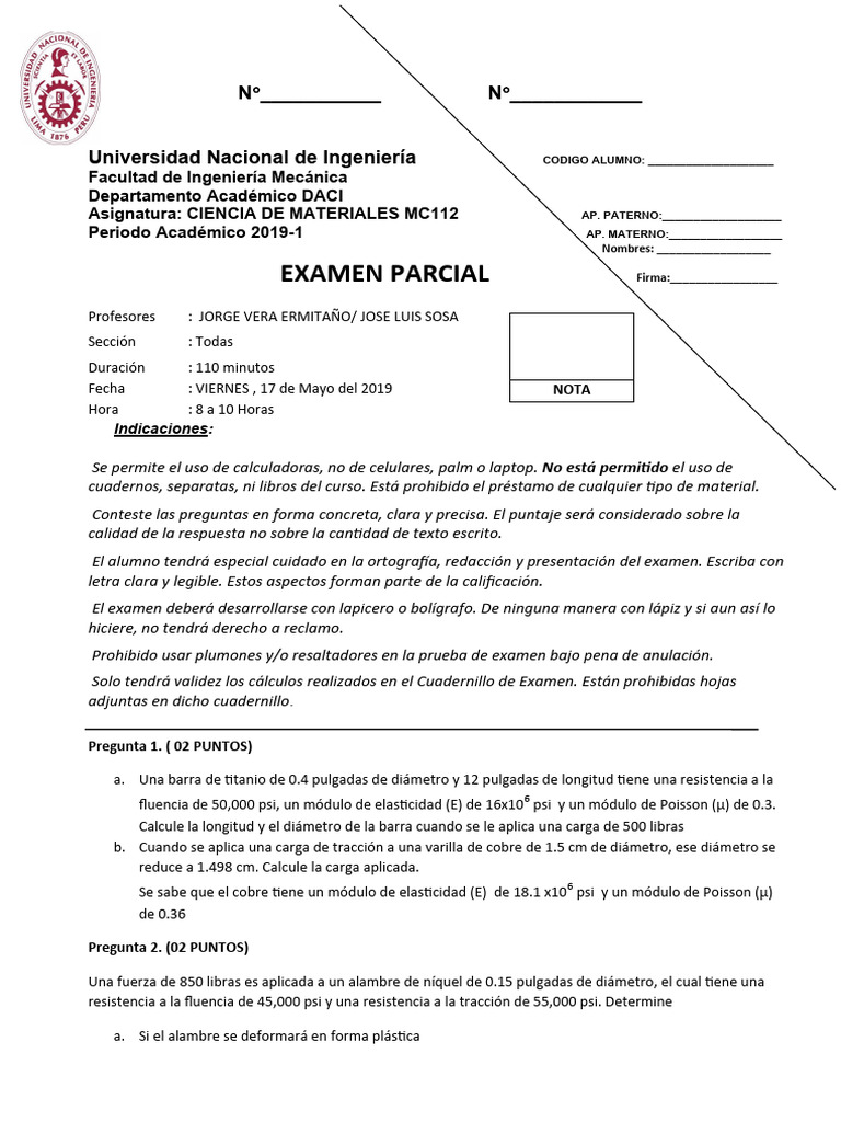 Prob 5 | PDF | Resistencia a la tracción | Ingeniería mecánica