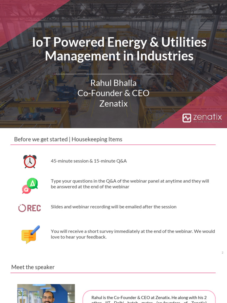 Zenatix Webinar IoT Powered Energy Utilities Management in Industries ...