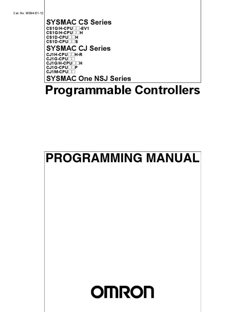 CJ Programming Manual | PDF | Programmable Logic Controller | Input/Output