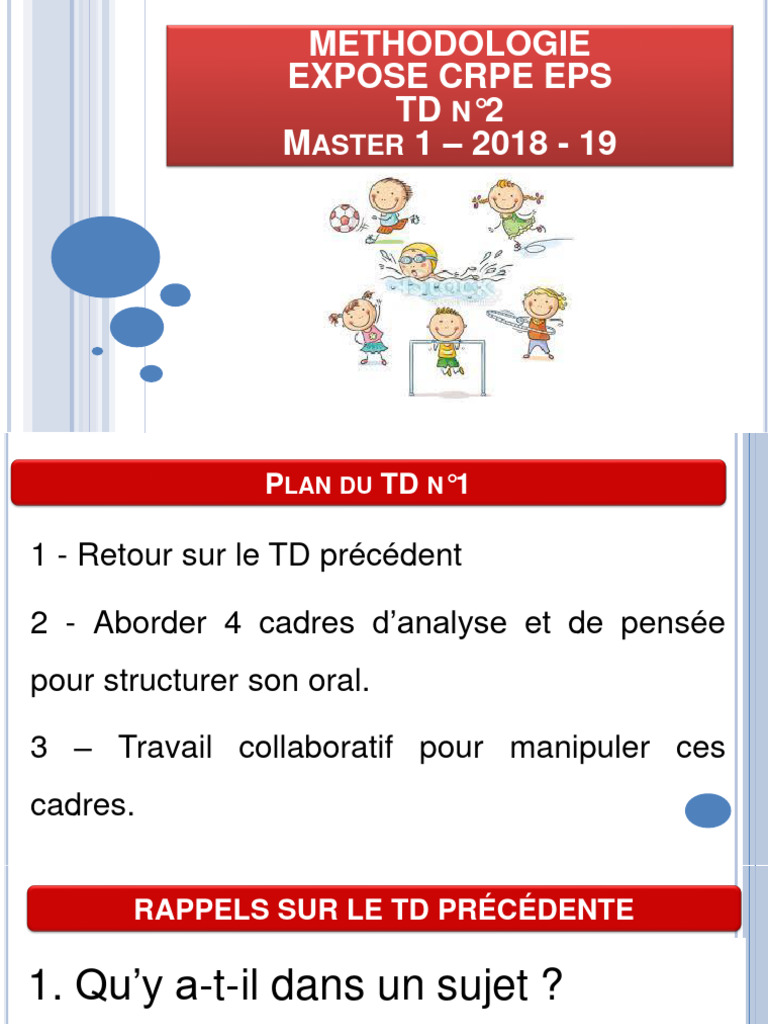 TD2 Oral Eps M1 2018 2019 | Download Free PDF | Pédagogie