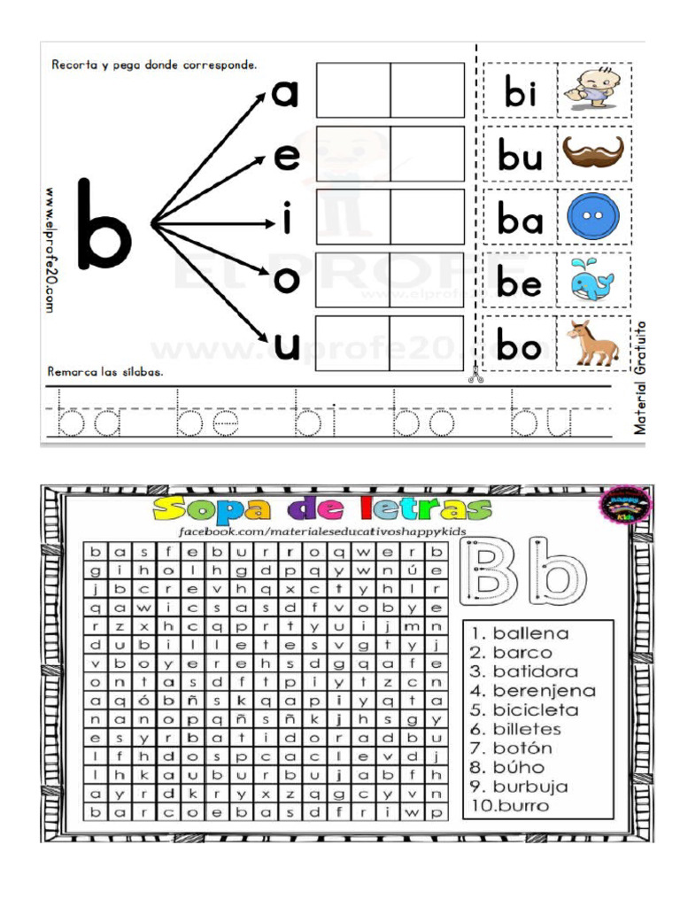 Las Silabas "B" | PDF