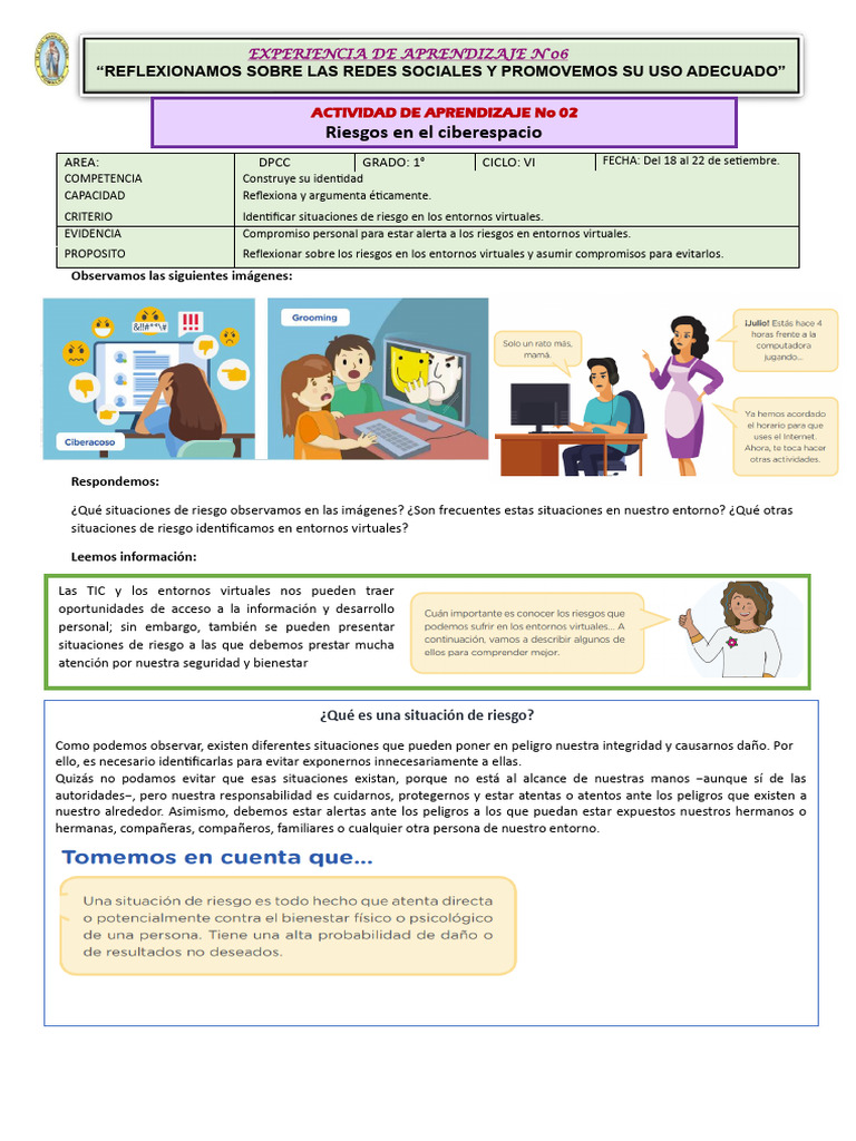 EXP.6 S2 1°mat | PDF | Suplantación de identidad | Acoso cibernético