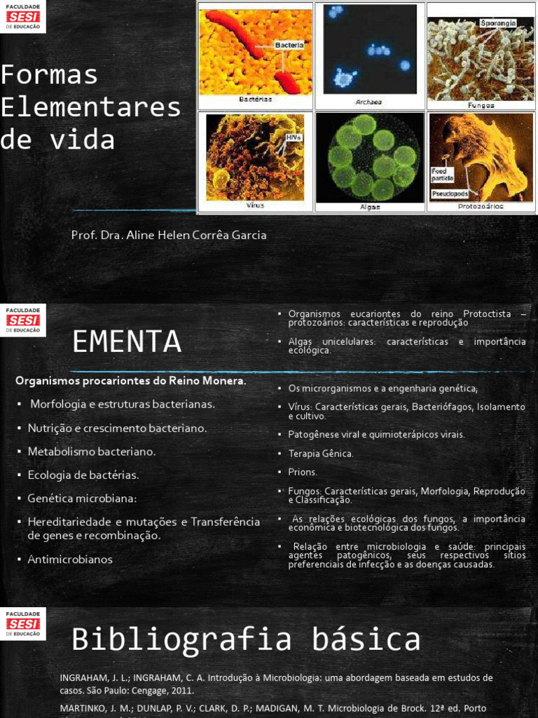Formas Elementares de Vida AULA 1.Pptx | PDF | Bactérias | Microbiologia