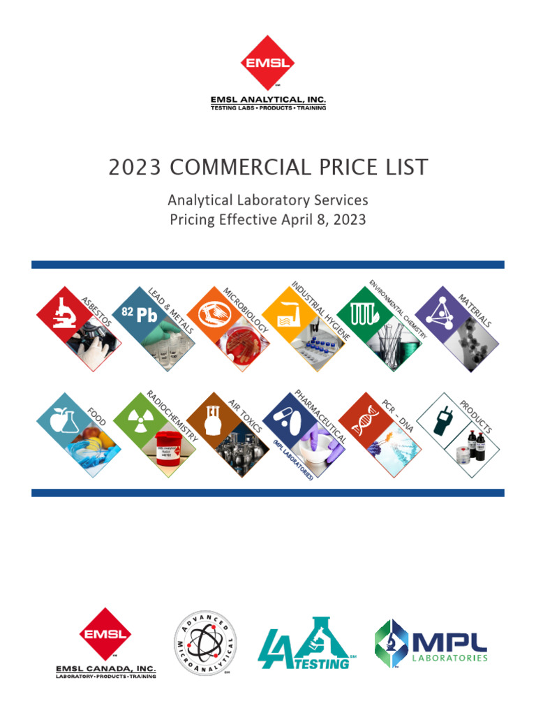 EMSL Commercial Lab Services Guide | PDF | Laboratories | Microscope