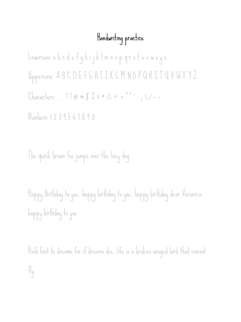 Handwriting Practice | PDF