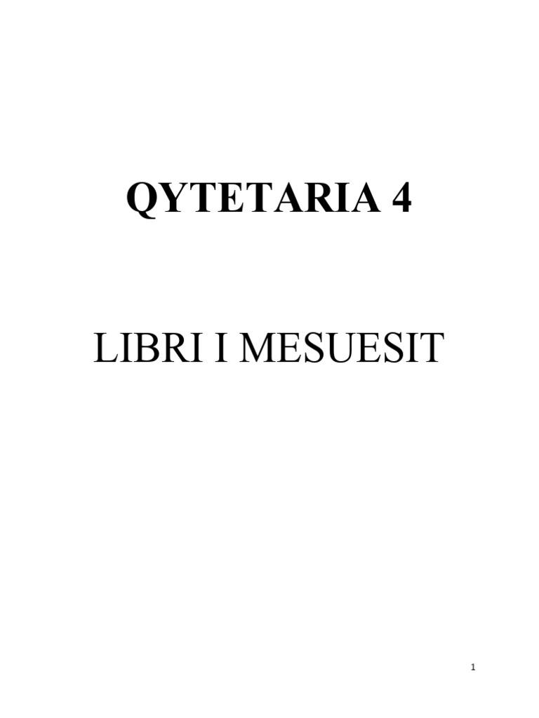 Qytetari 4 Liber Mesuesi I Plote | PDF