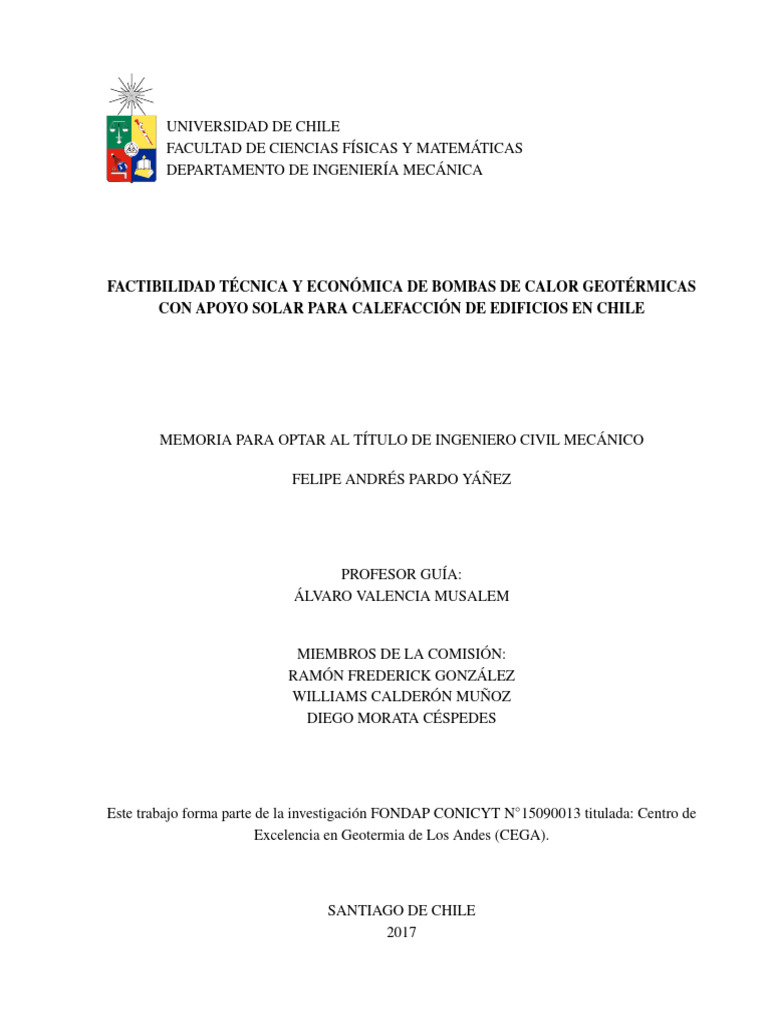Factibilidad Tecnica y Economica de Bombas de Calor Geotermicas Con Apoyo Solar para | PDF ...