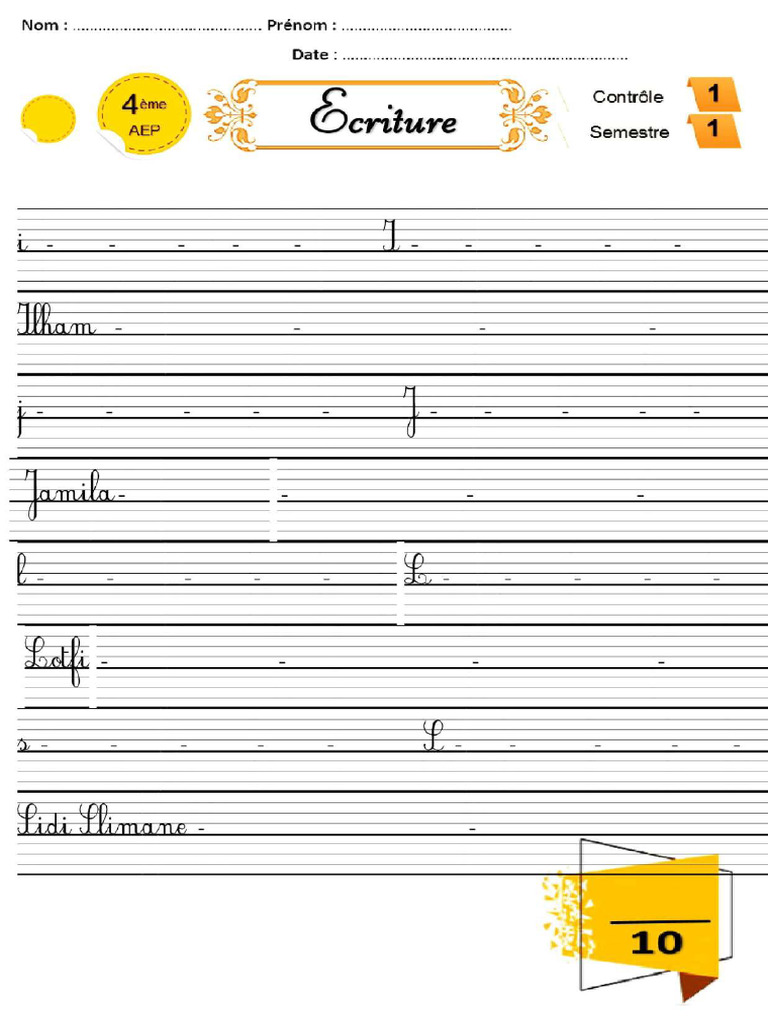 Écriture Copie 4 AEP | PDF