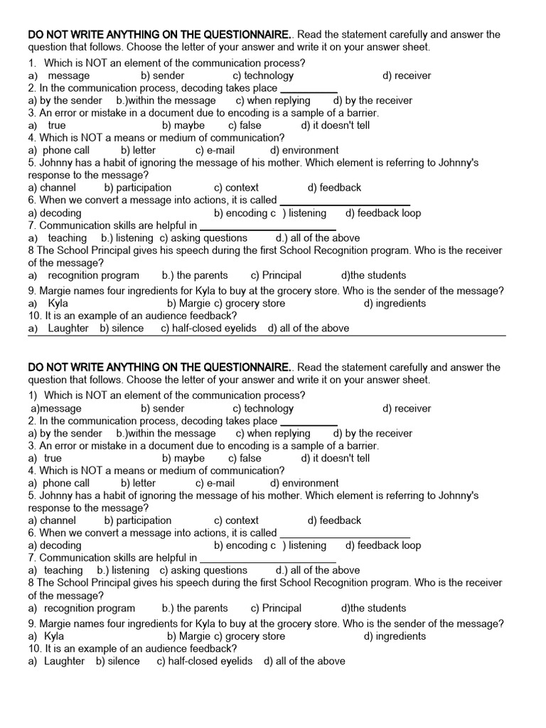 ORAL COMM Quiz Lesson 2 | PDF | Communication | Code