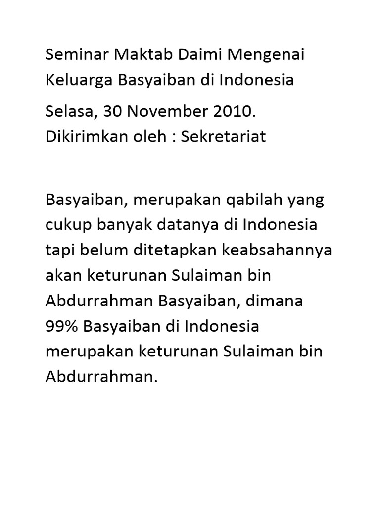 Basyaiban | PDF | Ilmu Sosial | Sejarah