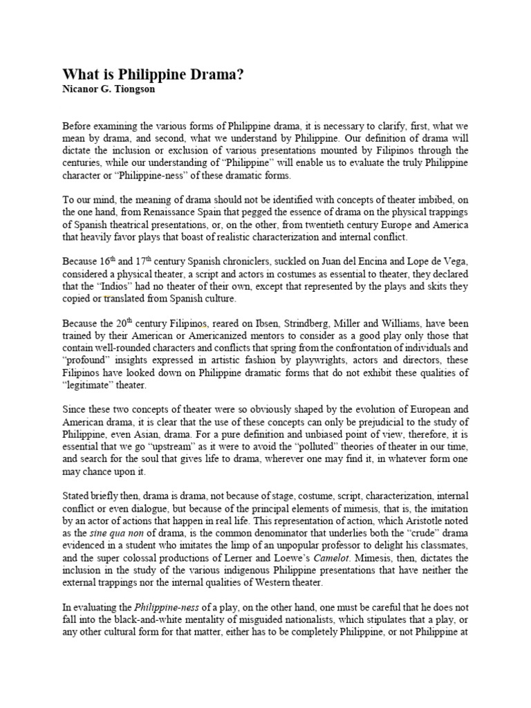 What Is Philippine Drama | PDF