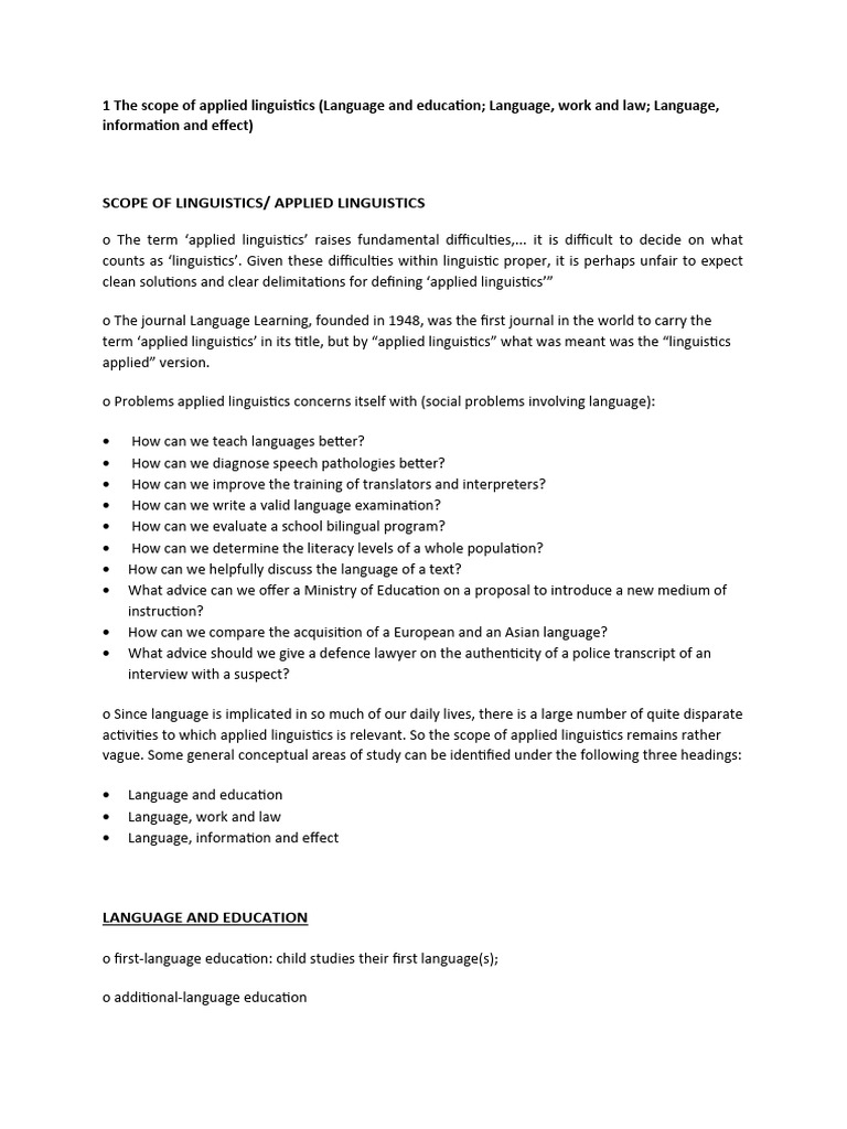 Applied Linguistics | PDF | Linguistics | English Language
