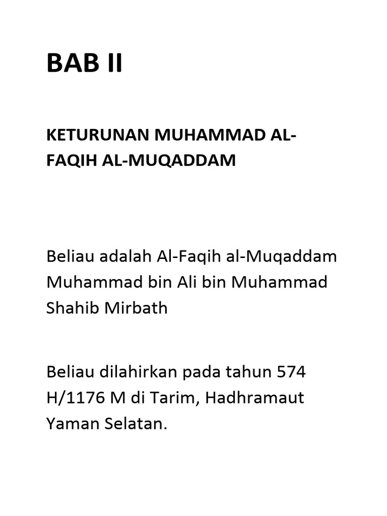 Muhammad Al Faqih Muqaddam | PDF
