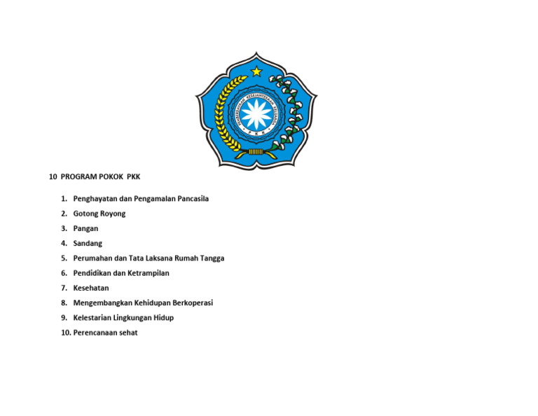 10 Program Pokok PKK | PDF | Memasak, Makanan, & Anggur | Kesehatan ...