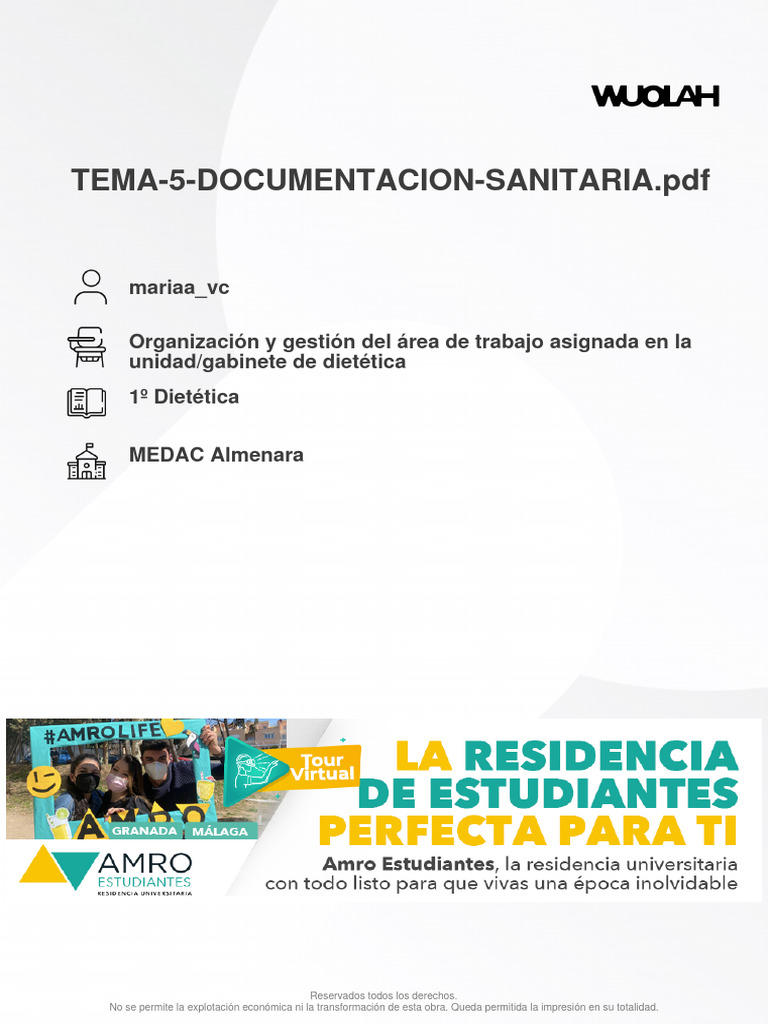 wuolah-free-TEMA-5-DOCUMENTACION-SANITARIA | PDF | Historial médico | Clínica