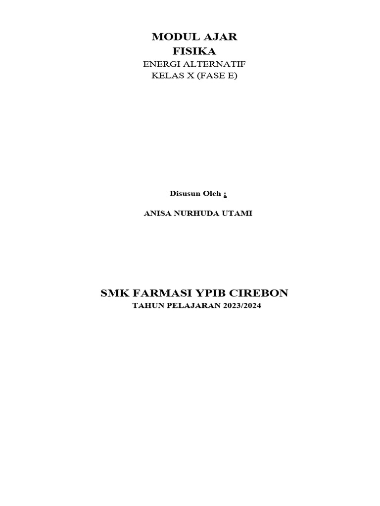 Modul Fisika Energi Alternatif | PDF