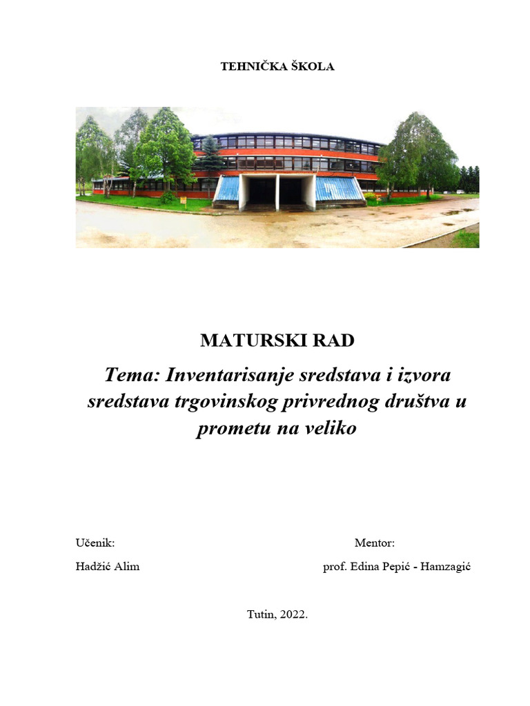 Inventarisanje Sredstava I Njihovih Izvora | PDF