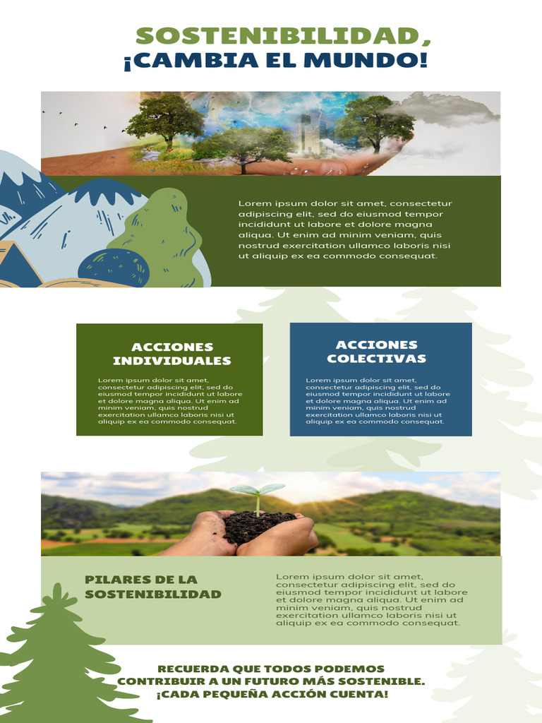 Infografia Sostenibilidad Medio Ambiente Ilustrada Verde | PDF