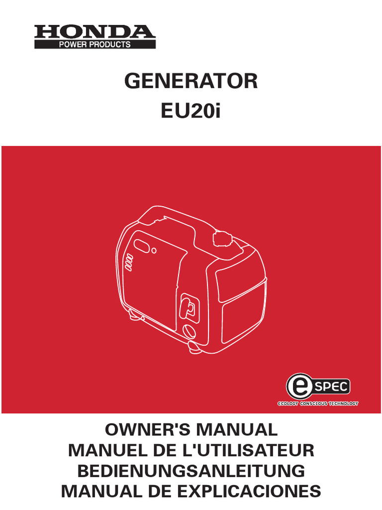 Honda 20i Instruction Manual | PDF | Gasoline | Ac Power Plugs And Sockets
