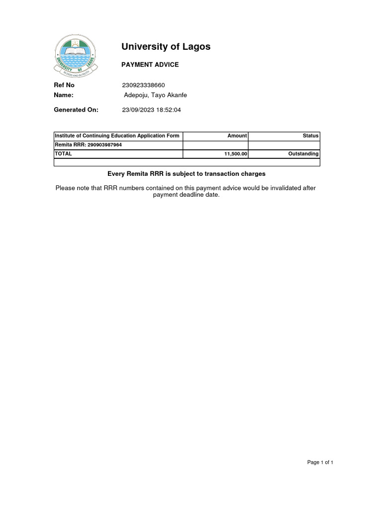 Payment Advice | PDF