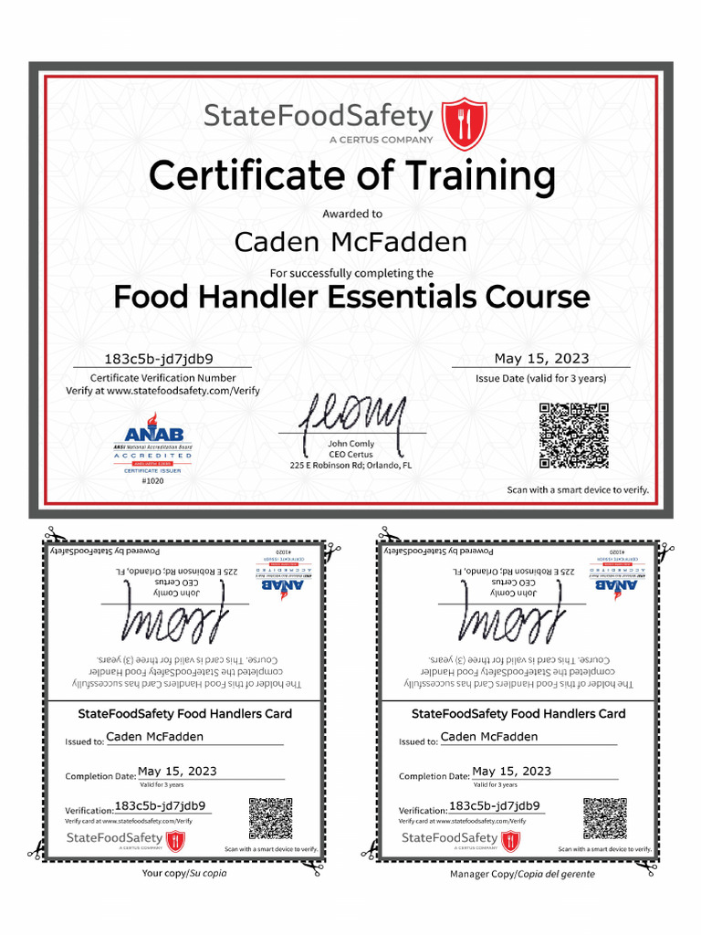 Food-Handler-Card-ANSI | PDF