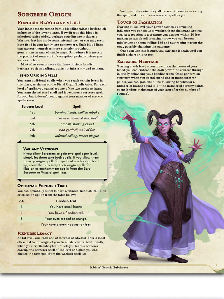 Sorcerer - Fiendish Bloodline - GM Binder | PDF | Dungeons & Dragons ...