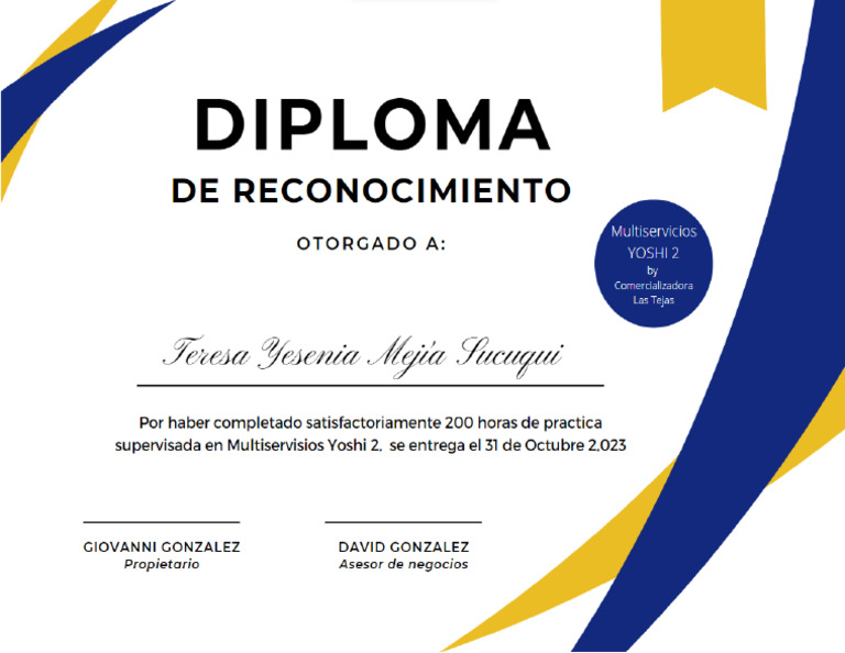 Diploma de Reconocimiento | PDF