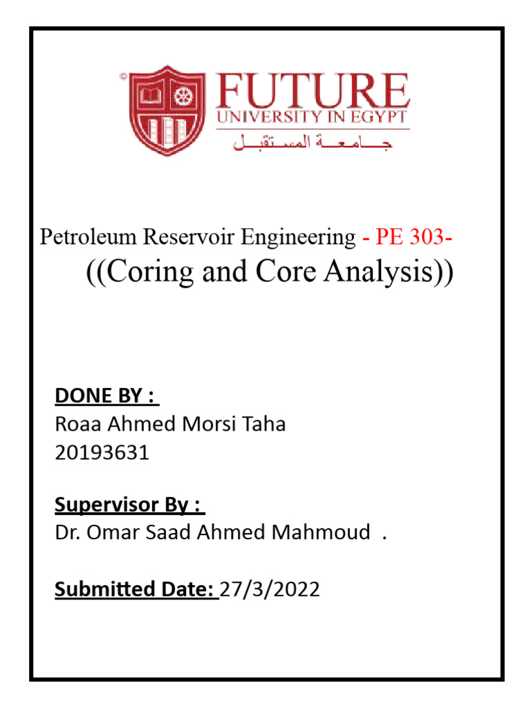 Coring and Core Analysis | PDF | Petroleum Reservoir | Oil Well