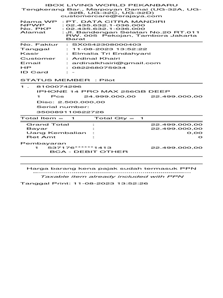 Taxable Item Already Included With PPN | PDF