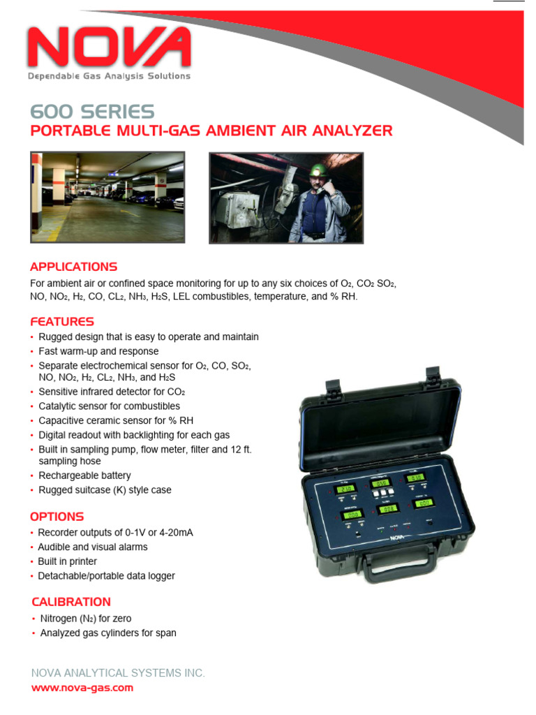 600 Portable Multi Gas Ambient Air Monitor | PDF | Sensor | Gases