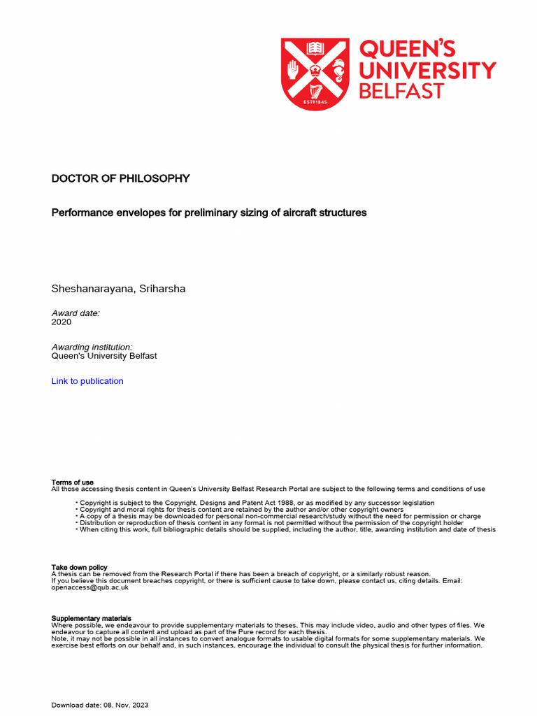 Performance Envelopes For Preliminary Sizing of Aircraft Structures ...