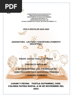 Proyecto de Aprendizaje en Lectoescritura | PDF | Aprendizaje | Escritura