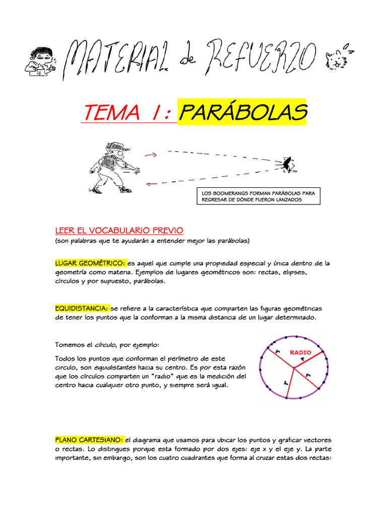 1-REFUERZO DE PARABOLAS | PDF | Sistema de coordenadas Cartesianas ...