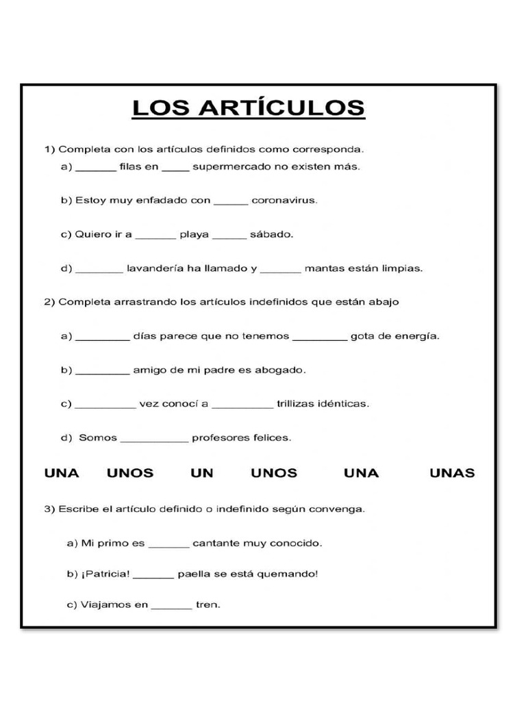 Articulos Indefinidos | PDF
