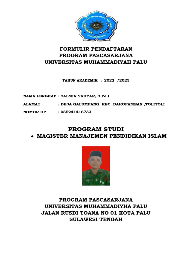 berkas MABA S2 Salmin Yahyar | PDF