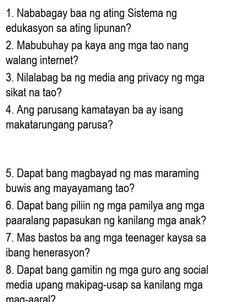 Mga Paksa Sa Sanaysay | PDF