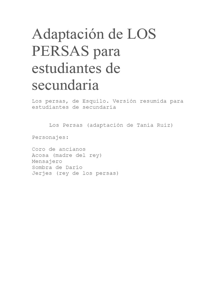 LOS PERSAS. Adaptación | PDF | Imperio aqueménida